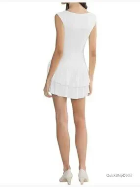 Dresses | Crew Neck Sleeveless Tiered Ruffle Mini Dress Flowy Pleated ...